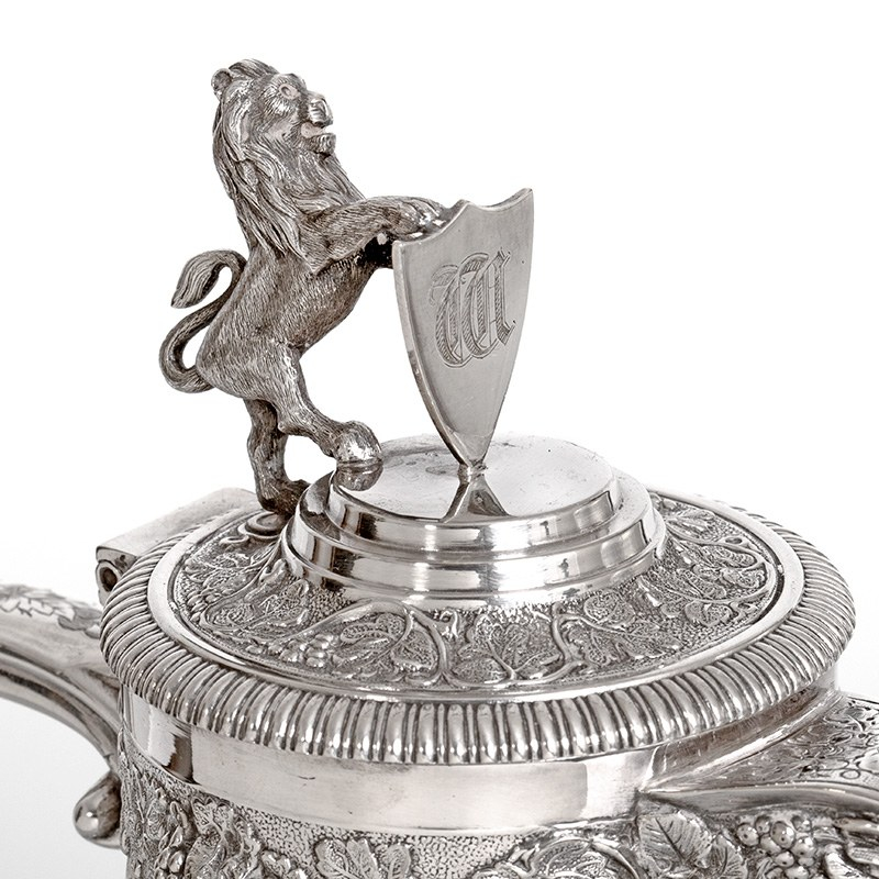 Victorian Silver Playing Card Box with a Plain Body Hinged Lid and Gilt ...